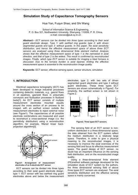 Simulation Study of Capacitance Tomography Sensors