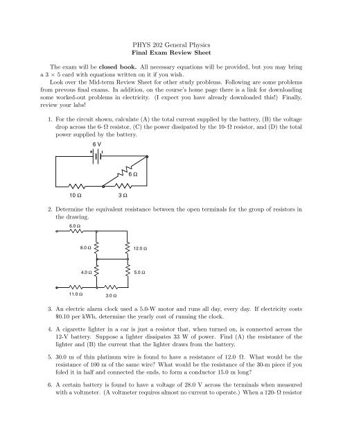 PHYS 202 General Physics