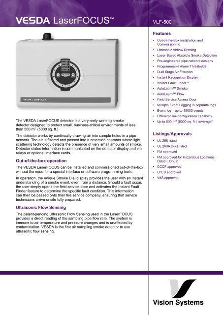 vesda focus vlf-500 - FireSense