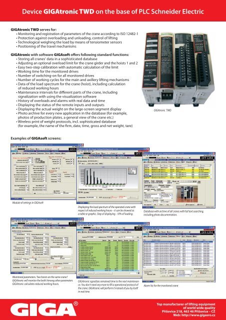Device GIGAtronic TWD on the base of PLC Schneider ... - Giga, s.r.o.