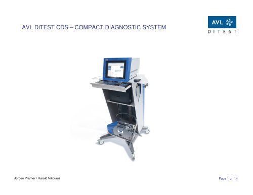 AVL DiTEST CDS â COMPACT DIAGNOSTIC SYSTEM