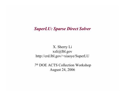 SuperLU: Sparse Direct Solver