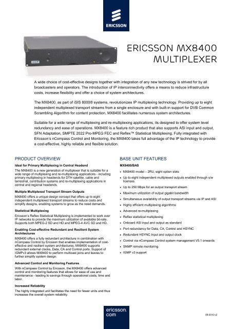 Ericsson MX8400 Multiplexer - PSQ Technologies Inc.
