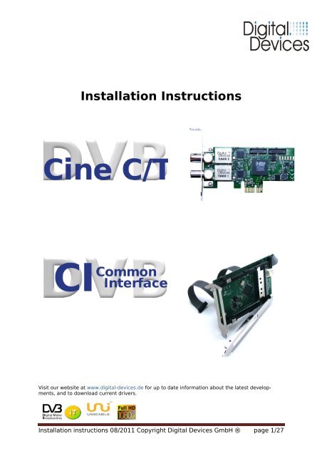 Installation Instructions - Digital Devices