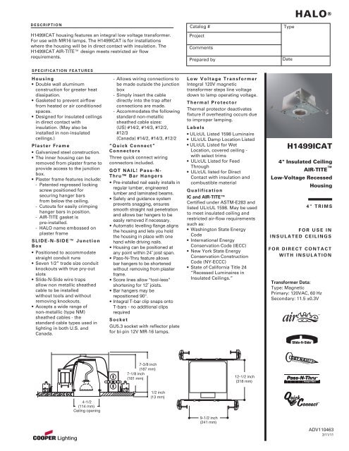 Cut Sheet - Platt Electric Supply