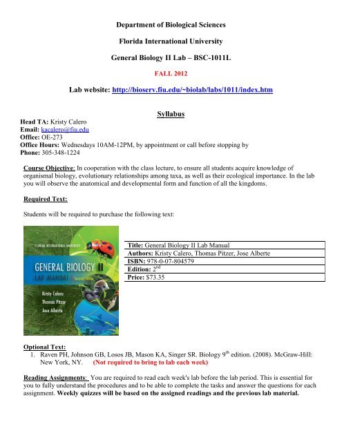 You will NOT be allowed in the lab - Florida International University