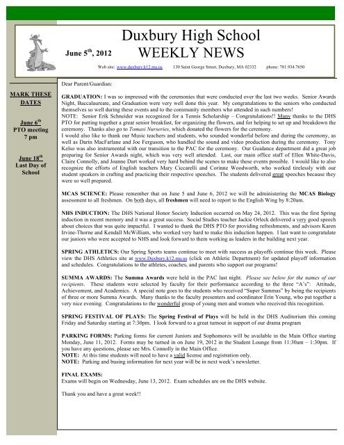 Duxbury High School - Fc.duxbury.k12.ma.us