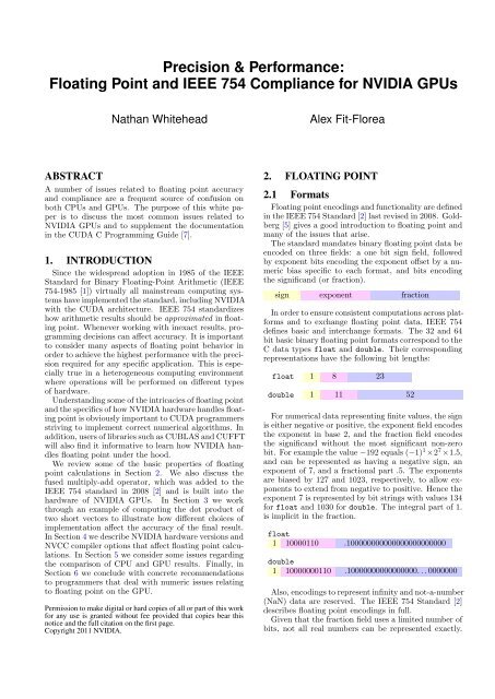 Floating Point And Ieee 754 Compliance For Nvidia Gpus