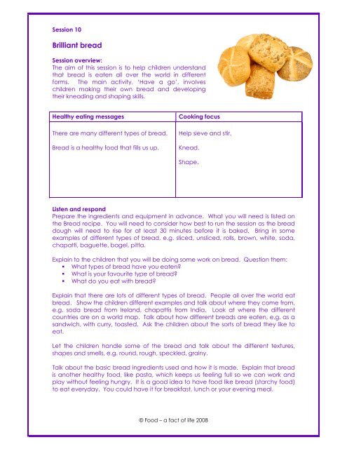 Session 10 â Brilliant Bread - Food a fact of life