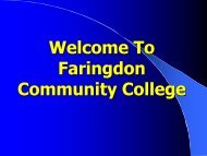 'Tell me more about yourself' - Faringdon Community College