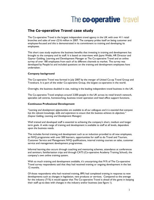 The Co-operative Travel case study - People 1st