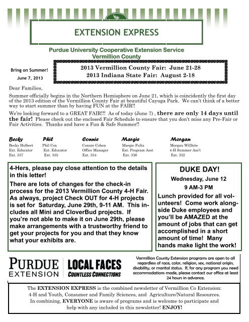 Extension Express Newsletter - Purdue University