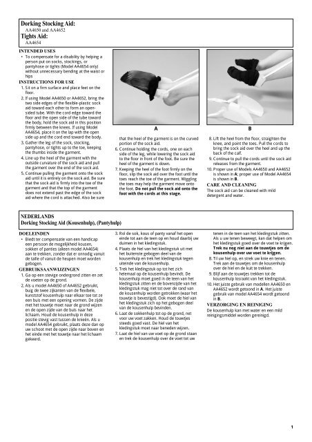 Dorking Stocking Aid: Tights Aid: - Homecraft Rolyan