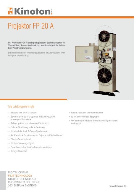 Projektor FP 20 A - Kinoton