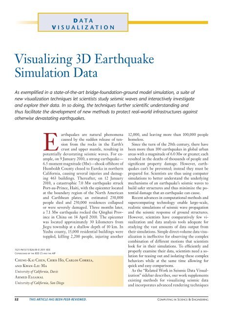 Visualizing 3D Earthquake Simulation Data - UC Davis