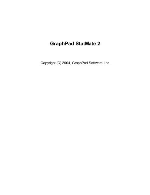 GraphPad StatMate 2 - GraphPad Software