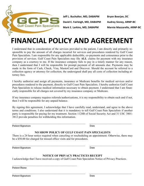 Medical Financial Policies And Procedures