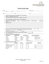 patient intake form - Medical Center Clinic