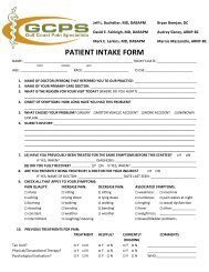 Neurosurgery Patient History Form - Medical Center Clinic