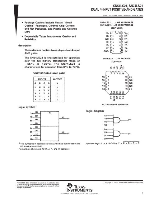 Dual 4-Input Positive-AND Gates