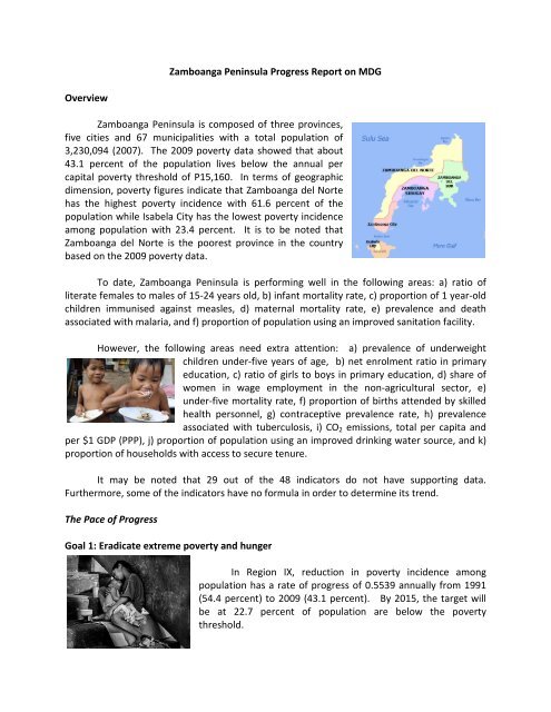 Zamboanga Peninsula Progress Report on MDG ... - NEDA IX