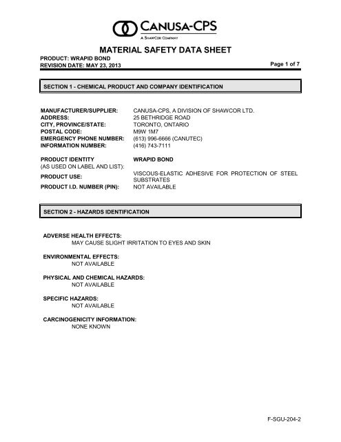 Wrapid Bond - Canusa-CPS