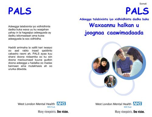 PALS leaflet in Somali - West London Mental Health NHS Trust