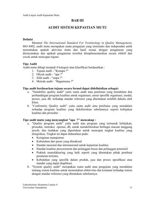 BAB III - iLab - Universitas Gunadarma