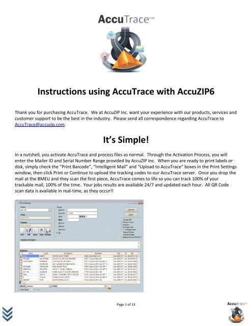 The AccuTrace QR Code - AccuZIP