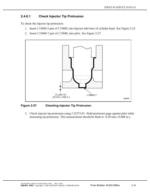2.4.6.1 Check Injector Tip Protrusion - ddcsn
