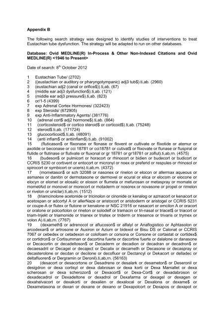 Appendix B The following search strategy was designed to identify ...