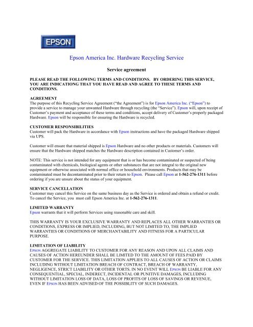 Recycling Service Agreement