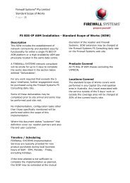 Pre-Installation Checklist - Firewall Systems