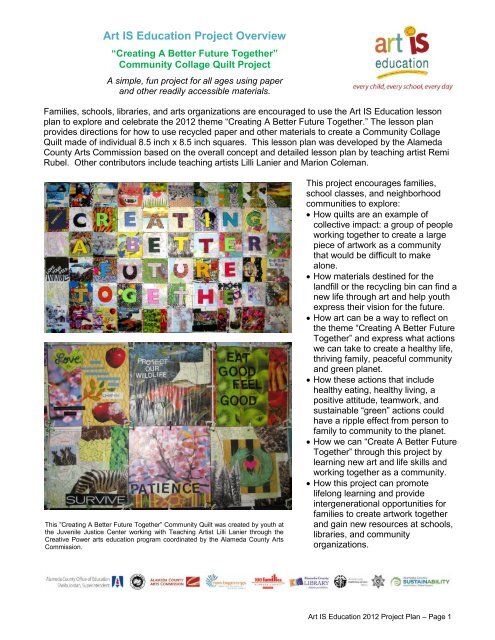 Project Plan for Community Collage Quilt - Alameda County ...