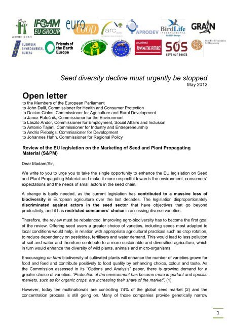 download open letter - Seed for all