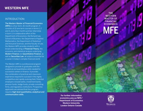 WESTERN MFE - Economics
