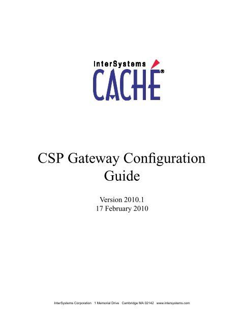 CSP Gateway Configuration Guide - InterSystems Documentation