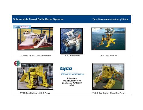 Submersible Towed Cable Burial Systems