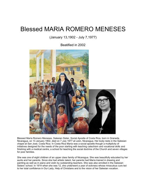 Blessed MARIA ROMERO MENESES - The Mystical Side of God