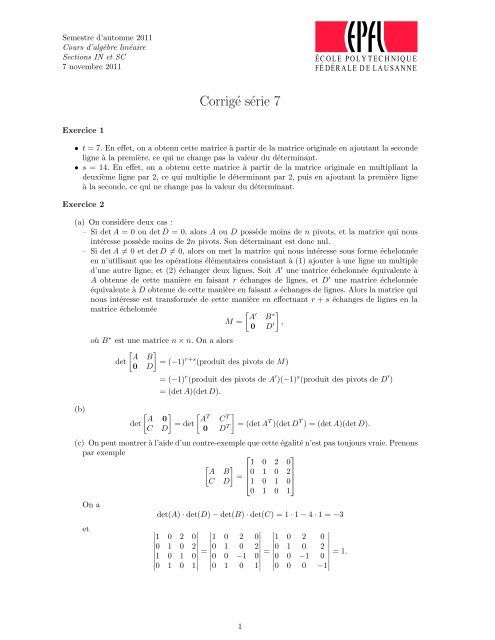 Exercices d'algÃ¨bre linÃ©aire