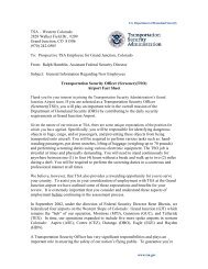 [TSA letterhead] - Homeland Security