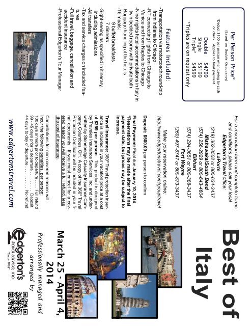 14 Best of Italy Brochure 7-22-13 - Edgerton's Travel
