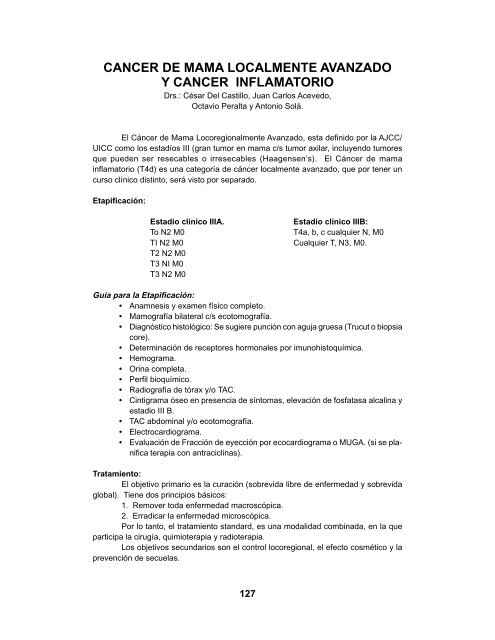 CÃ¡ncer de Mama Localmente Avanzado y CÃ¡ncer Inflamatorio