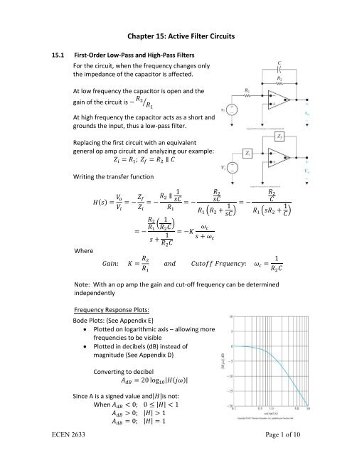 Chapter 15: Active Filter Circuits