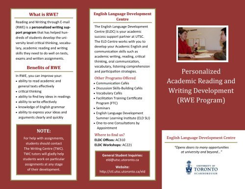 RWE Program - the CTL | Centre for Teaching and Learning