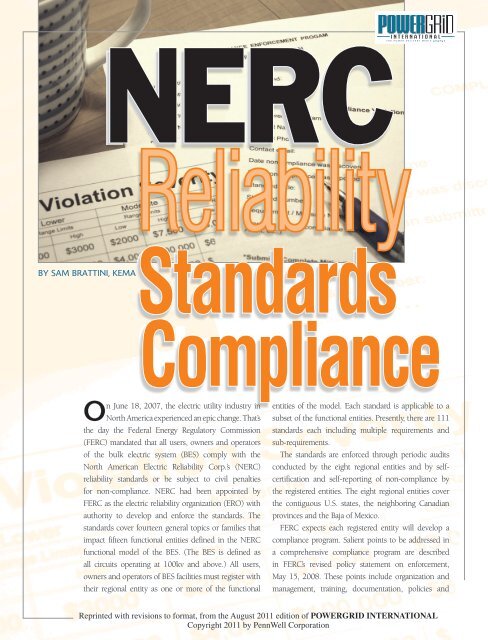 NERC Reliability Standards Compliance - DNV Kema