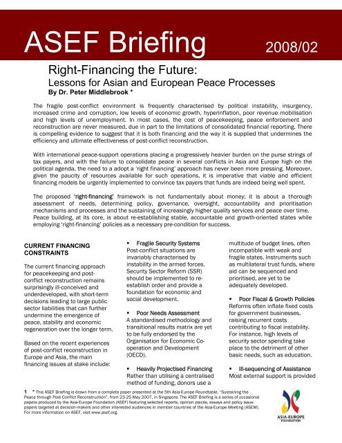 ASEF Briefing - geopolicity