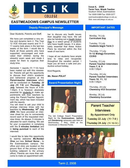 Issue 6, Newsletter.pub - ISIK College