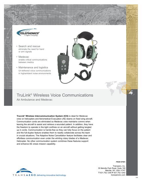 TruLinkÂ® Wireless Voice Communications - Transaero Inc.