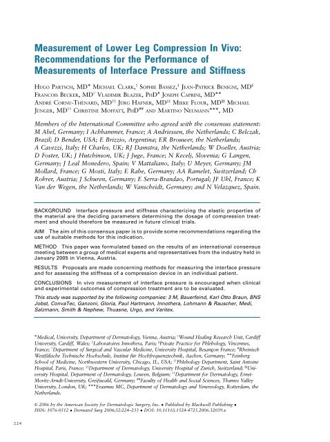 Measurement of Lower Leg Compression In Vivo ...